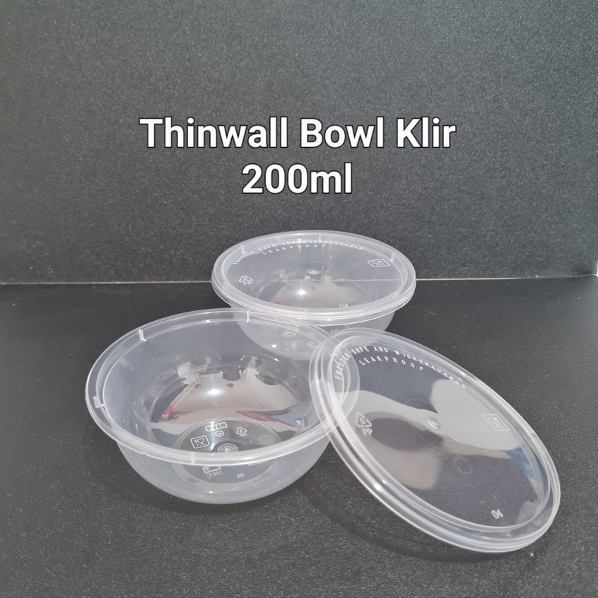 Jual Thinwall Bulat 200ml L Mangkok Plastik Bowl 200 Ml Isi 25 Pcs L