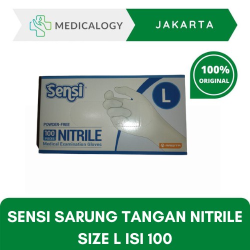 Jual Sarung Tangan Sensi Nitril Non Powder Size L isi 100 pcs ...