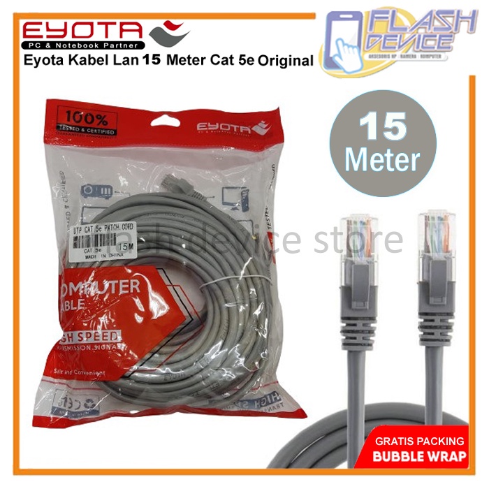 Jual Kabel Lan Network Panjang 15 Meter RJ45 CAT 5 5E UTP Original ...