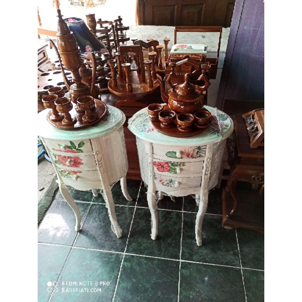 Jual meja cempolong duco - meja pojok duco - meja decoupage- meja jati ...