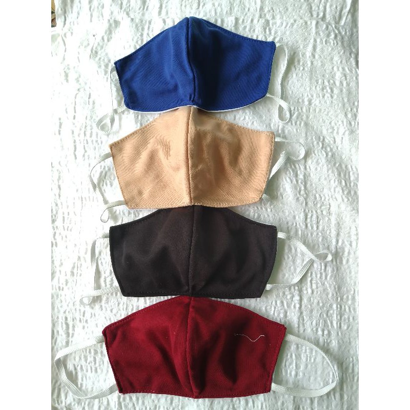 Jual Masker Kain 2 Ply Bisa Dicuci Masker Kain 2 Lapis Model Earlop ...
