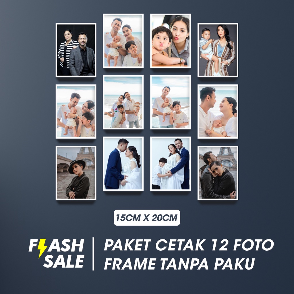 Jual PAKET 12 CETAK FOTO BINGKAI FRAME 15x20 cm 6R TANPA PAKU TINGGAL ...