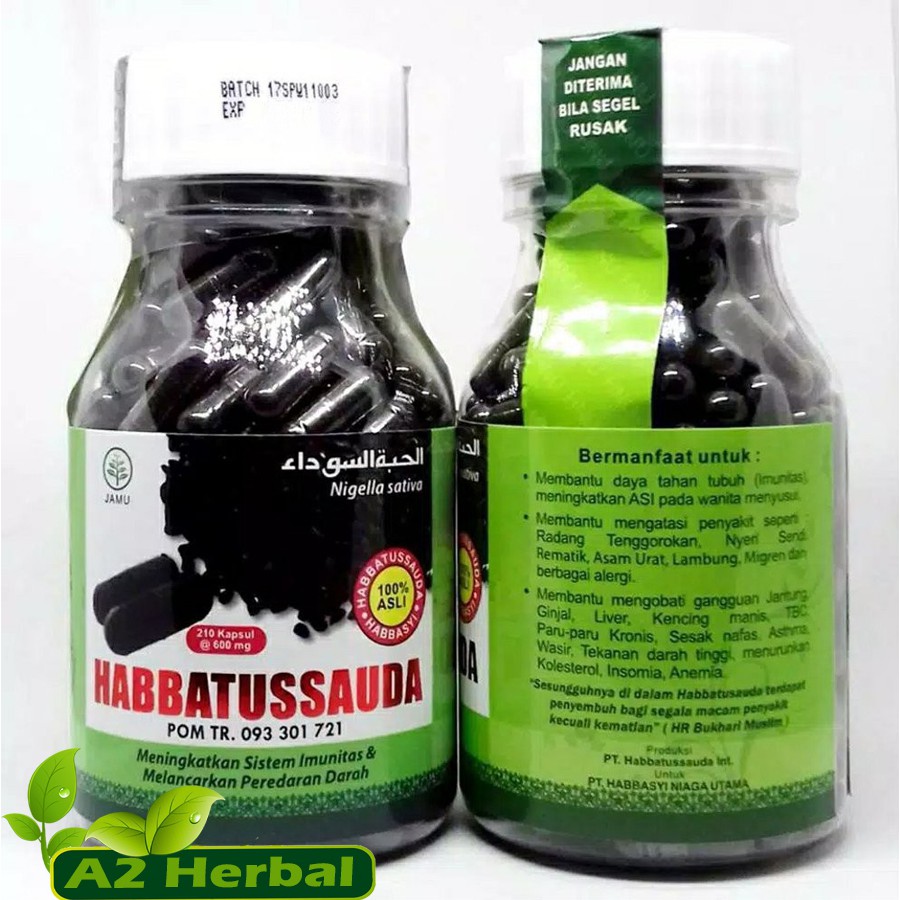 Jual HABBATUSSAUDA Herbal Niaga Utama HNU 210 Kapsul | Habatusauda ...
