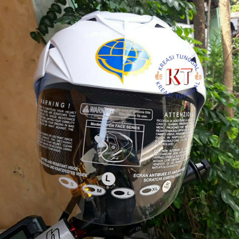 Jual Helm Dishub/LLAJ/Helm Dobel Visor logo tulisan | Shopee Indonesia
