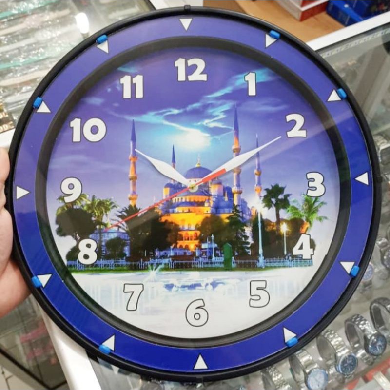 Jual Jam Dinding Gambar Masjid Nuansa Muslim Uk 33cm | Shopee Indonesia