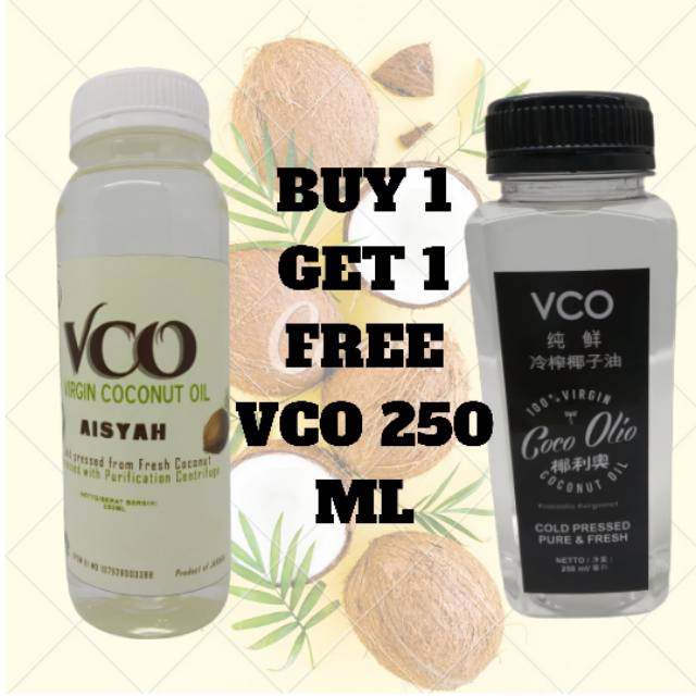 Jual VCO 250 ML BUY 1 GET 1 FREE VCO COCO OLIO VIRGIN COCONUT OIL COLD ...