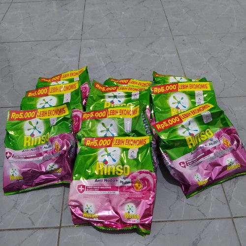 Jual Detergent Bubuk Rinso Anti Noda Kemasan 5000 isi 195 gr Deterjen ...