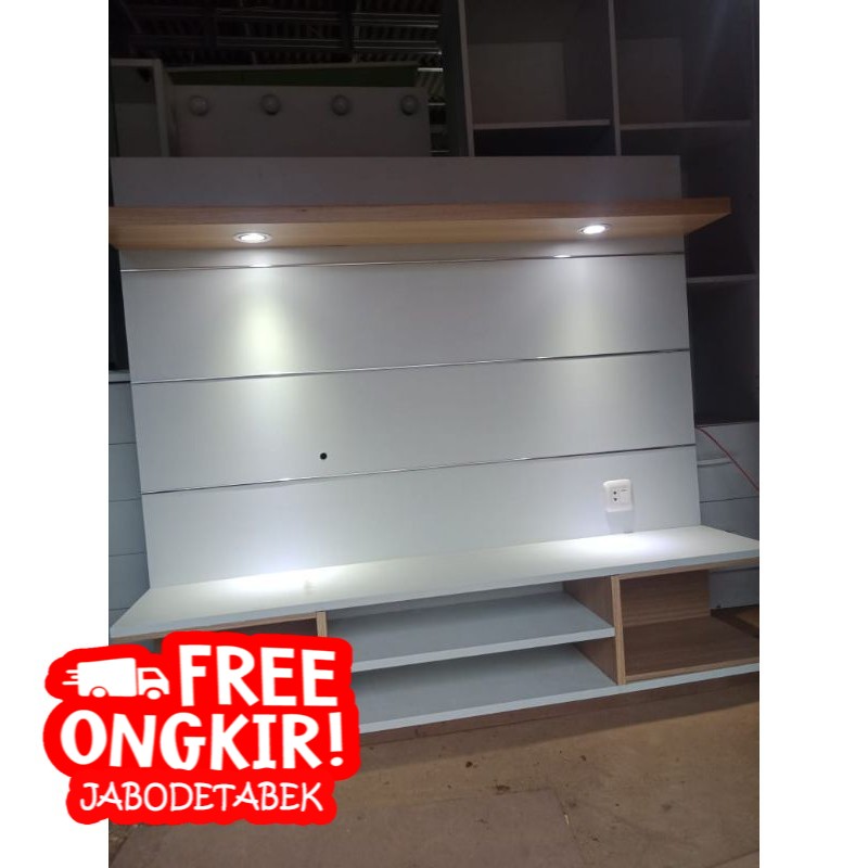 Jual BACKDROP TV MINIMALIS | LEMARI DINDING MODERN | Shopee Indonesia