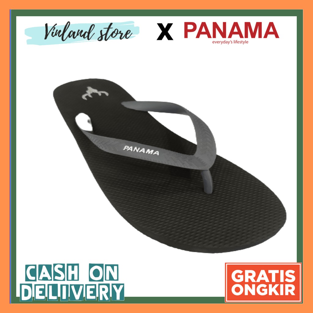 Jual PANAMA SANDAL Basic Male Hitam Abu | Sandal Panama Pria Cowok ...