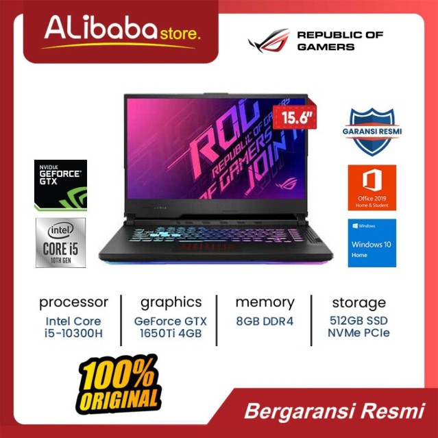 Jual ASUS ROG STRIX G15 G512LI-I565B6T-0 i5-10300H 8GB 512 SSDS ...