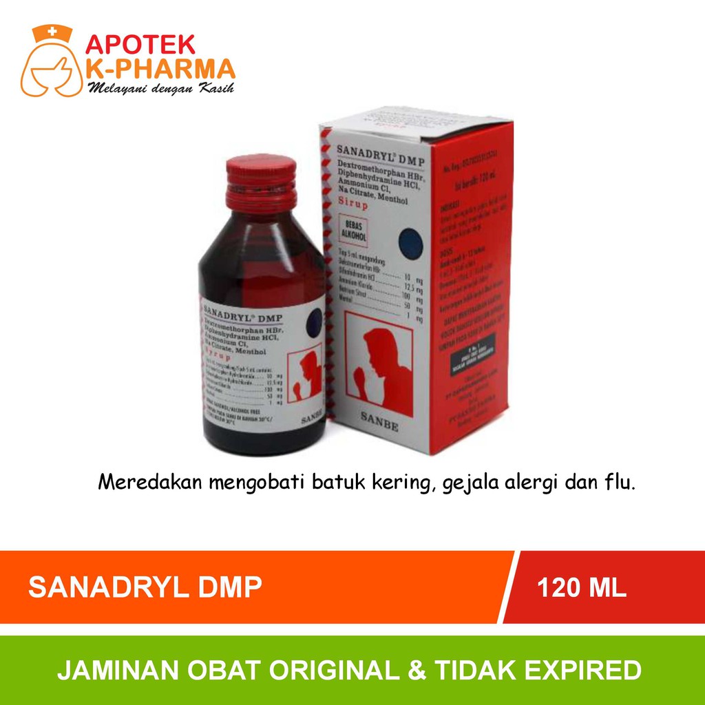 Jual Sanadryl DMP Isi 120ml Obat Original Sanbe | Shopee Indonesia