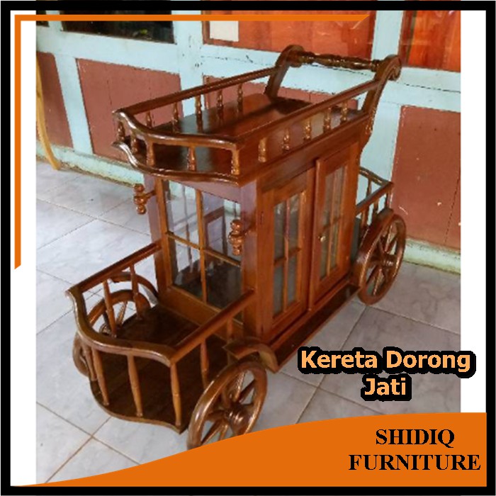 Jual Meja Dorong Kayu Model Kereta Dorong Produksi Jepara Material Kayu ...