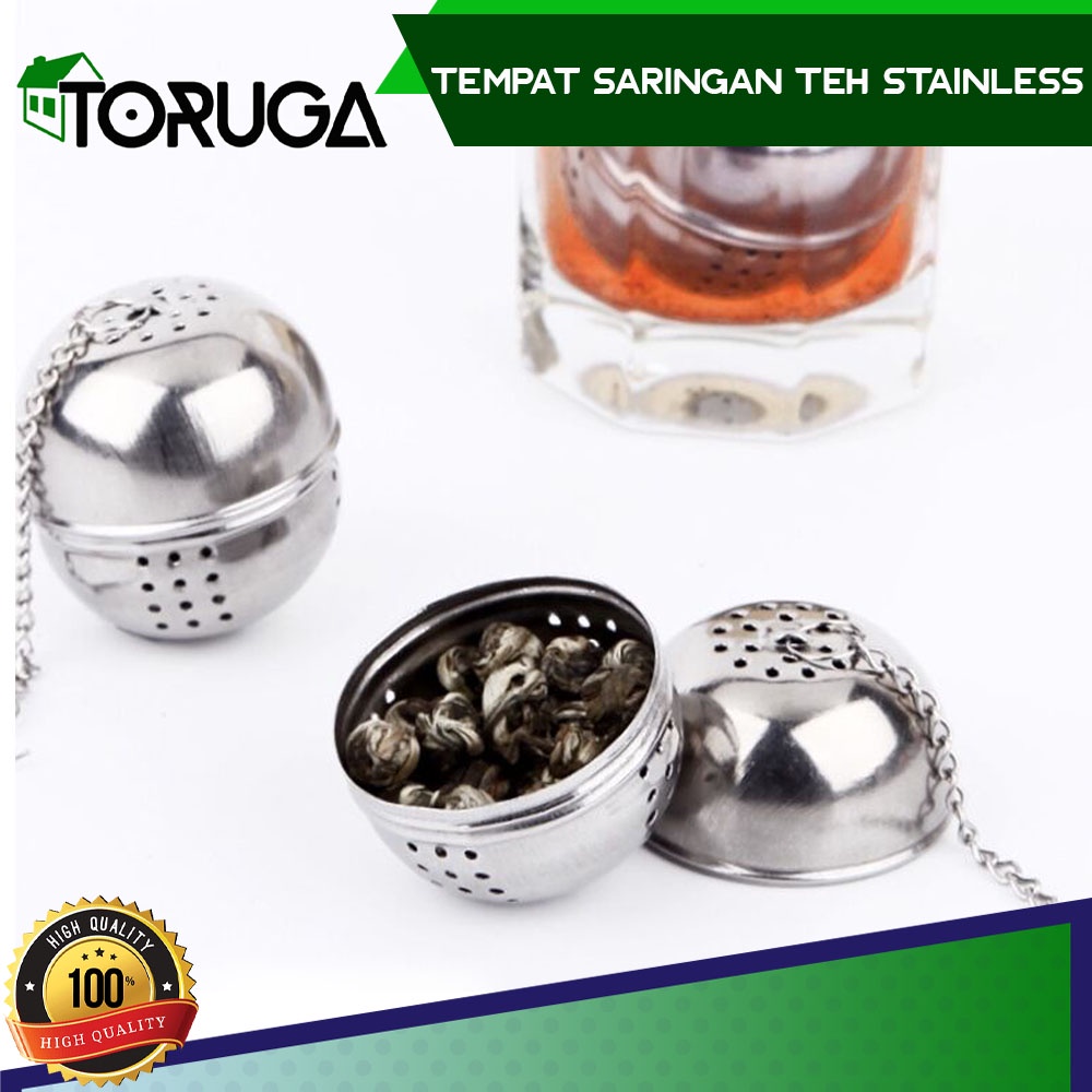 Jual Tempat Teh Besi Stainless Wadah Saringan Teh Bulat Infuser Tea ...