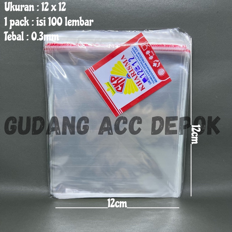 Jual PLASTIK OPP LEM BENING 9x9 10x10 12x12 13x13 14x14 15x15 16x16 isi 100 lembar / PLASTIK ...