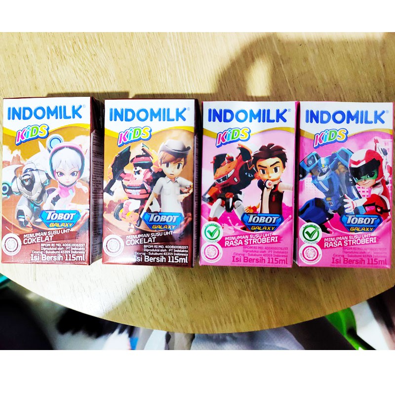 Jual INDOMILK UHT KID 115 ML COKELAT | INDOMILK UHT KID 115 ML STROBERI | Shopee Indonesia