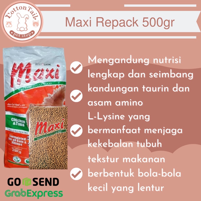 Jual MAXI DRY Makanan Kucing 500gr - Maxi Cat Food Chicken Tuna Catfood ...