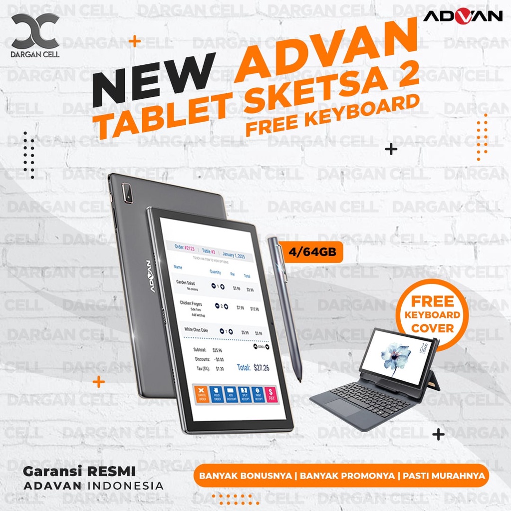 Jual ADVAN TABLET SKETSA 2 4/64GB STYLUS PEN FREE KEYBOARD COVER ...