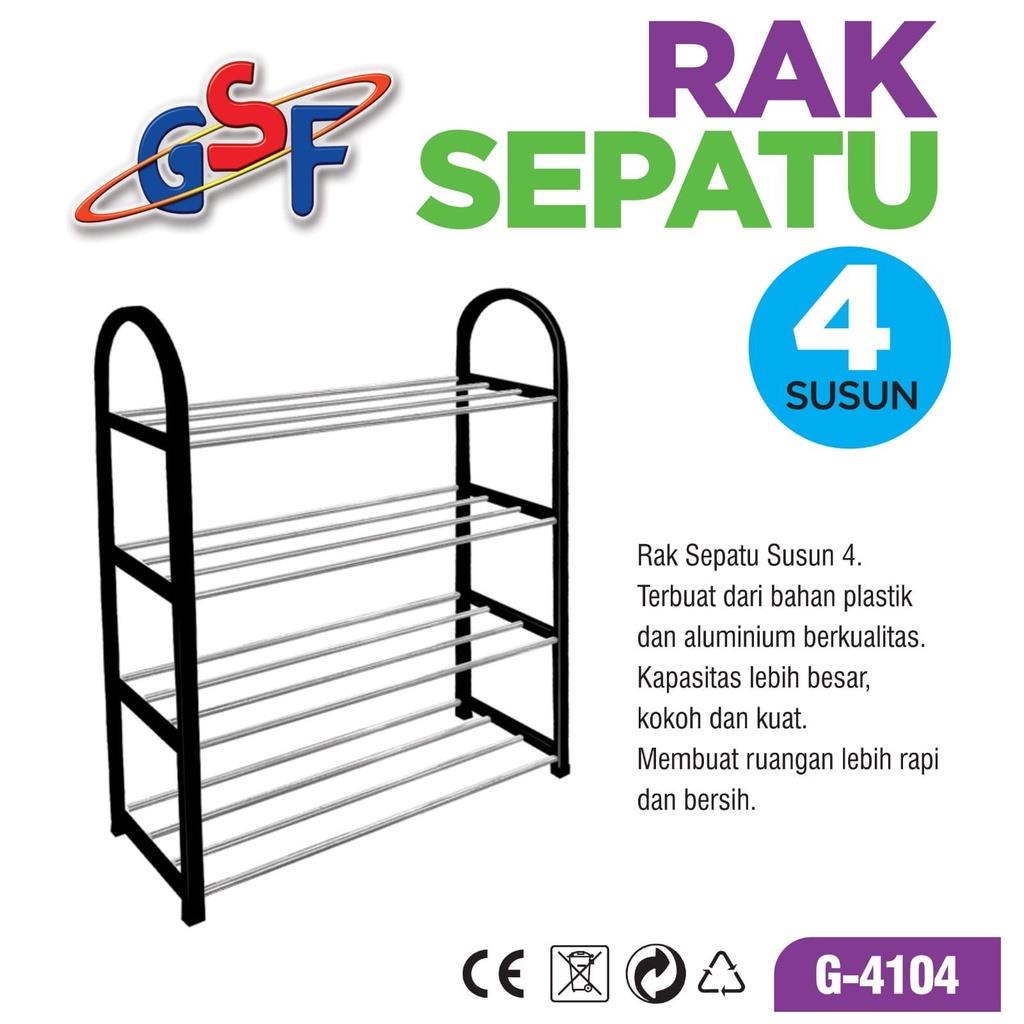 Jual Rak Tempat Sepatu Sandal Sendal Susun 4 Tingkat Empat Bahan ...