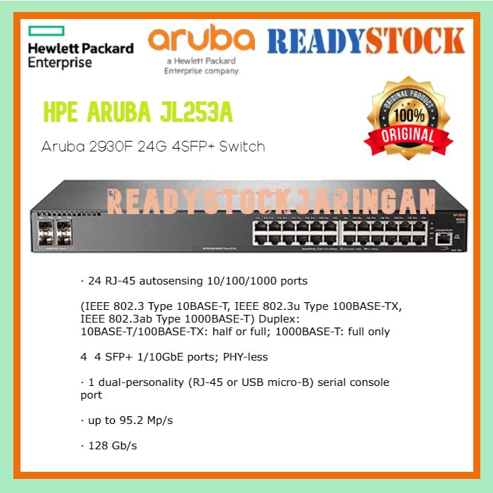 Jual HPE JL253A Aruba Switch 2930F 24G 4SFP+ | Shopee Indonesia