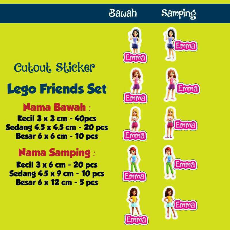 Jual Stiker Label Nama Waterproof Cutout Lego Friends (Set) | Shopee ...