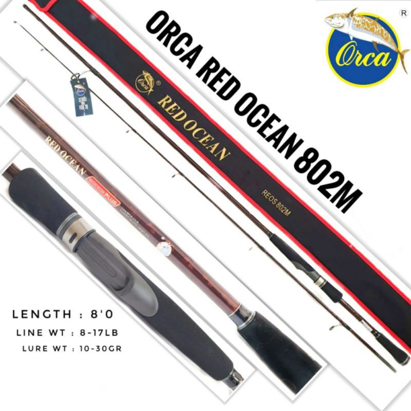 Jual JORAN PANCING SPINNING ORCA RED OCEAN PLUS 602M 802M 180 240 8-17LB | Shopee Indonesia
