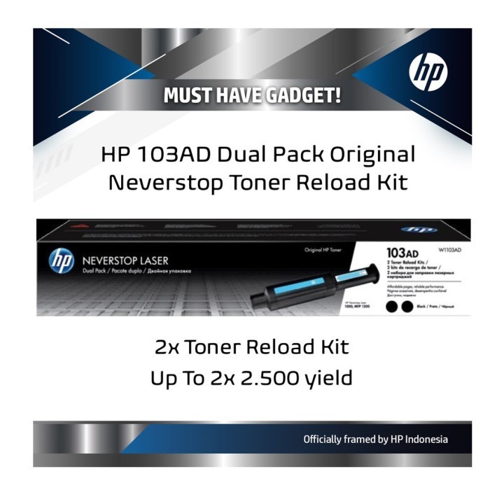 Jual TONER HP NEVERSTOP LASER 103AD ORIGINAL RELOADKIT | Shopee Indonesia