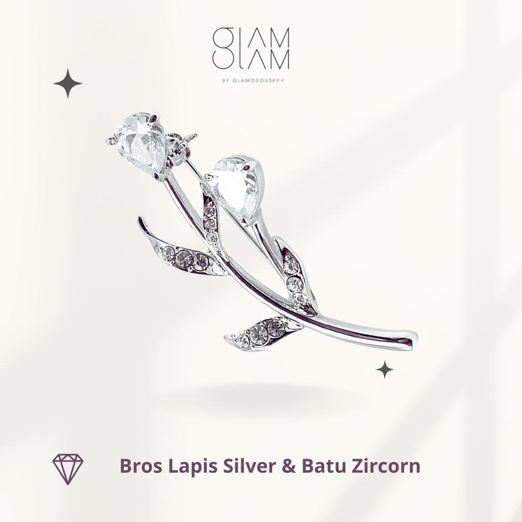 Jual Glamorousky Bros Jilbab Brooch Bunga Lapis Silver Kristal | Shopee ...