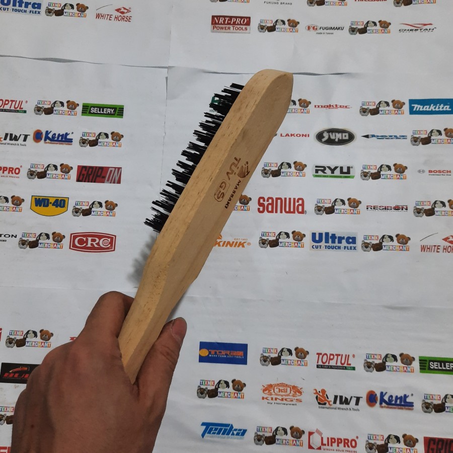Jual 5B Sikat besi / brush kawat pakai gagang merk Massaki 5 baris ...