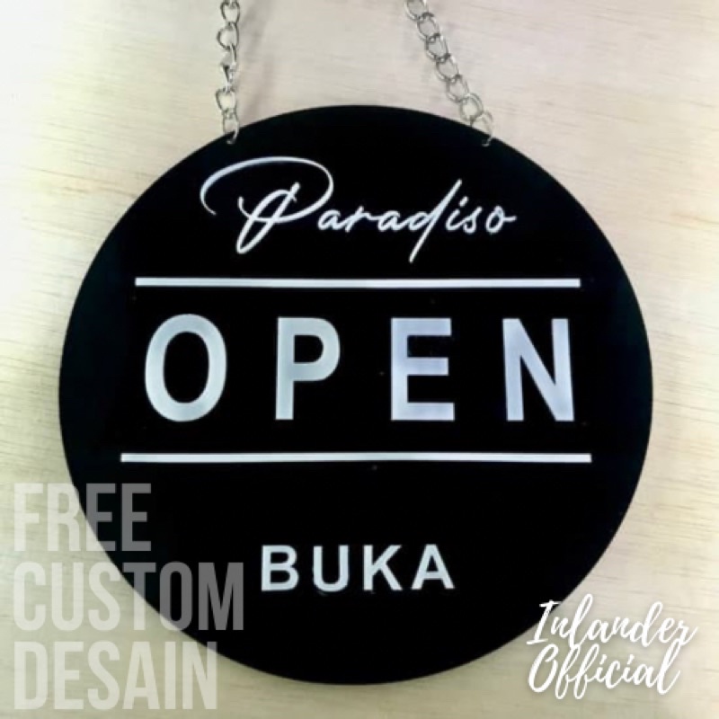 Jual Open Closed Buka Tutup Sign Bolak Balik Akrilik Sign Board Timbul ...