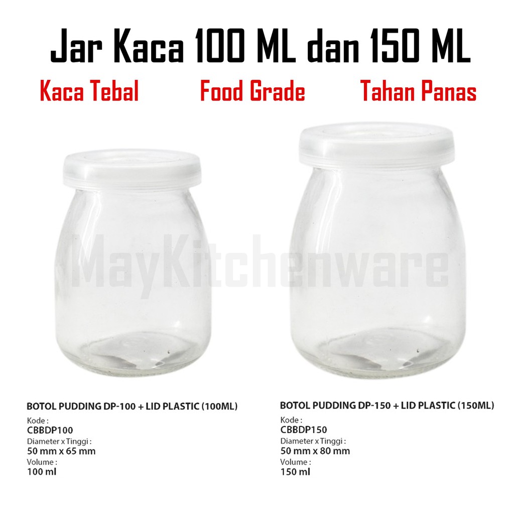 Jual Toples Kaca Kedap Udara Botol Jar Beling Pudding Puding Panacota ...