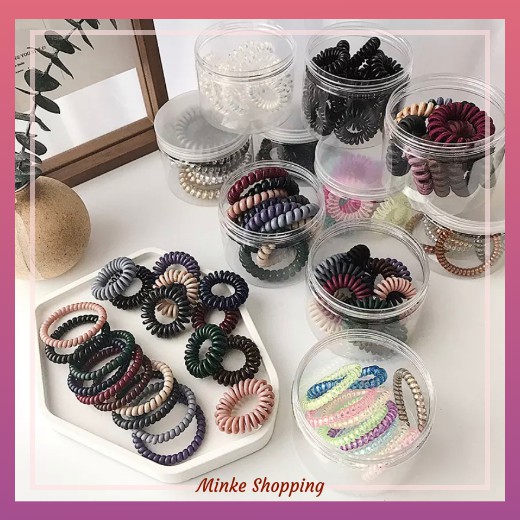Jual Ikat Rambut Kuncir Spiral Kabel Telefon Warna Warni Anti Kusut ...