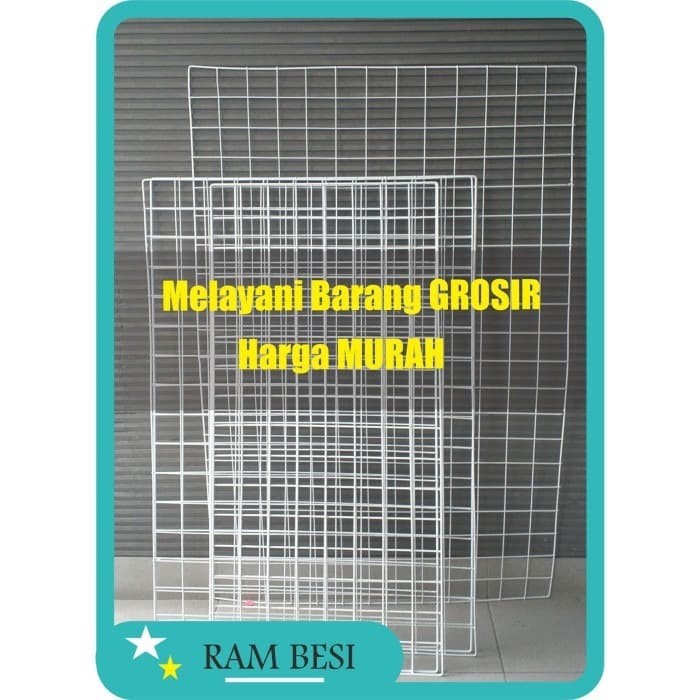 Jual Wiremesh 115x75 cm / Besi RAM Dekorasi Rak / Ram Kawat Besi Putih ...