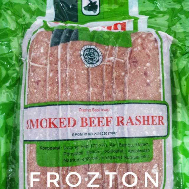 Jual Smoked Beef Rasher Aroma (1 Kg) ham bacon sapi | Shopee Indonesia