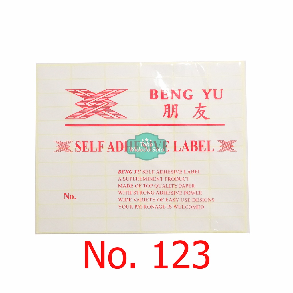 Jual 1 PACK KECIL Stiker Label No 123 Harga Nama Undangan Bengyu Self ...