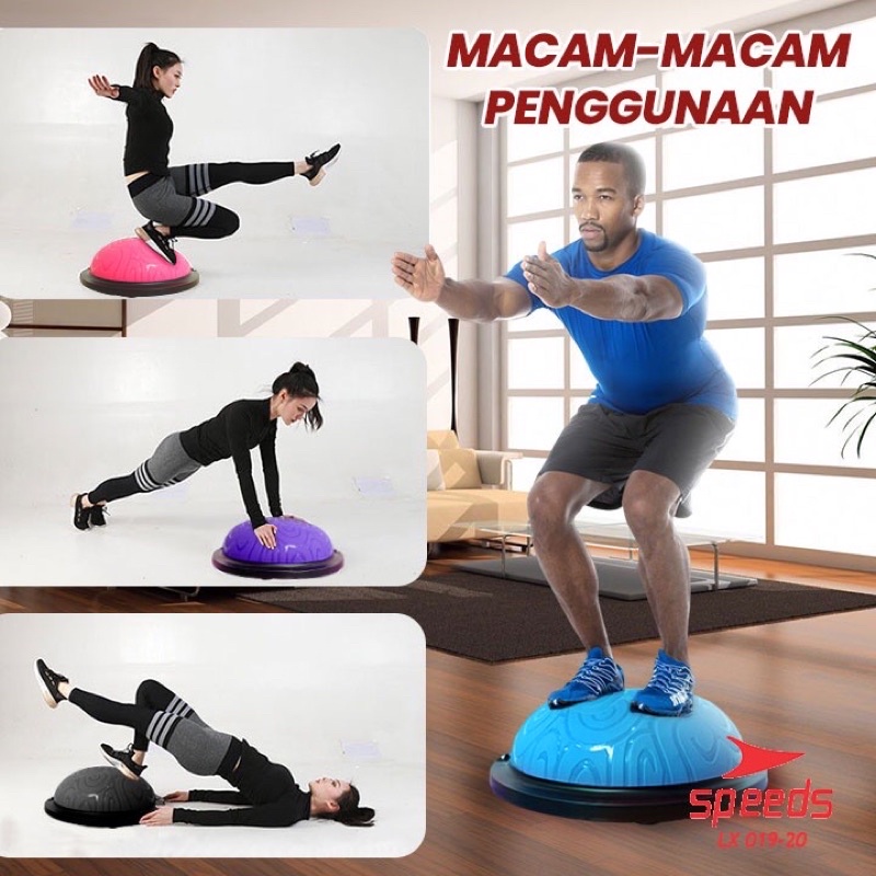Jual SPEEDS Bosu Ball Balance Step Alat Olahraga Pembakar Lemak Gymball ...