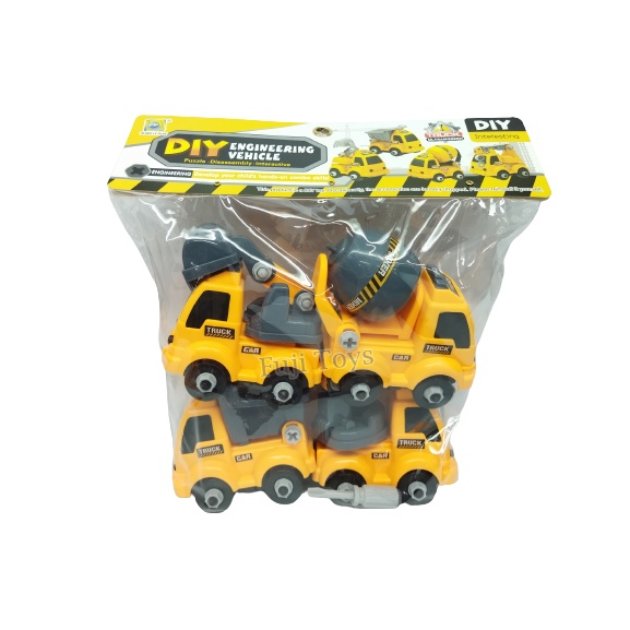 Jual DIY Engineering Vehicle Mainan Truk Enginering Truck Orange Ultramodern Kantong | Shopee ...