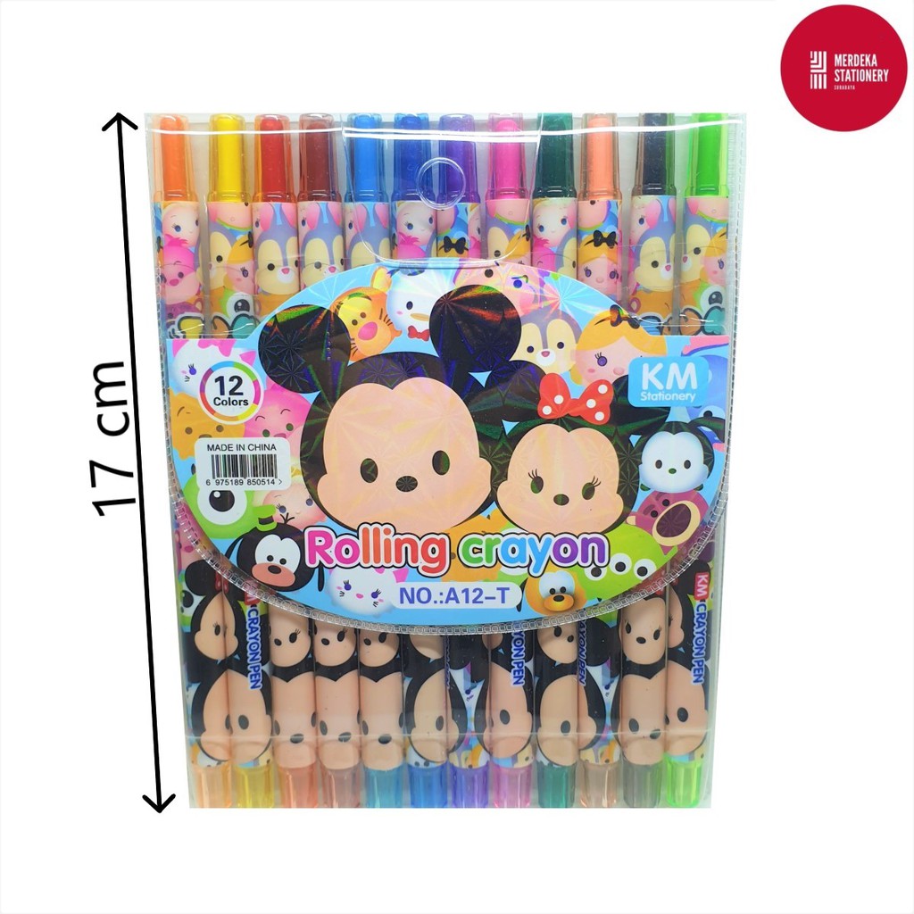 Jual Crayon/Crayons/Krayon/Alat Warna Putar/Rolling 12 warna/color ...