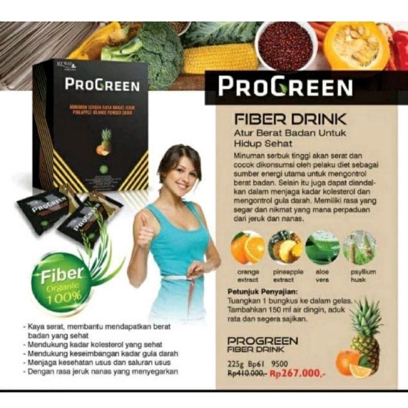 Jual PROGREEN FIBER DRINK MY WAY MINUMAN DIET MURAH | Shopee Indonesia