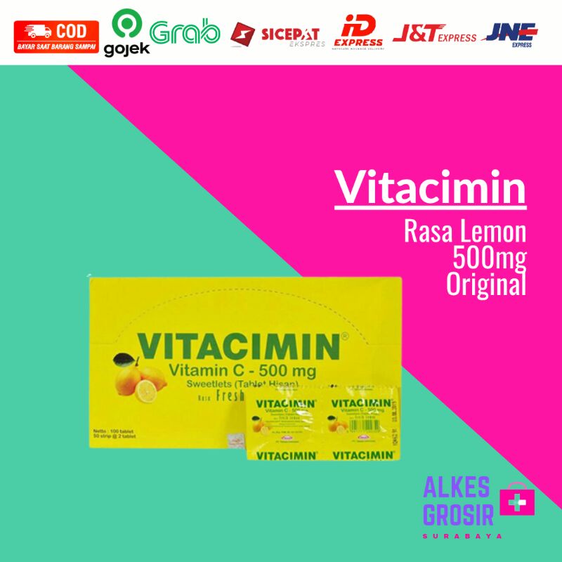 Jual ECER Vitacimin Rasa Lemon Vitamin C Hisap Daya Tahan Tubuh 500gr ...