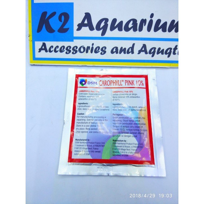 Jual Dijual DSM Carophyll pink pewarna bubuk ikan pelet asli original ...