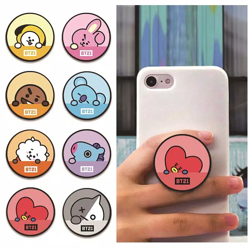 Jual Pop Socket Akrilik Karakter BT21 Bangtan / Pop Socket PVC Motif ...