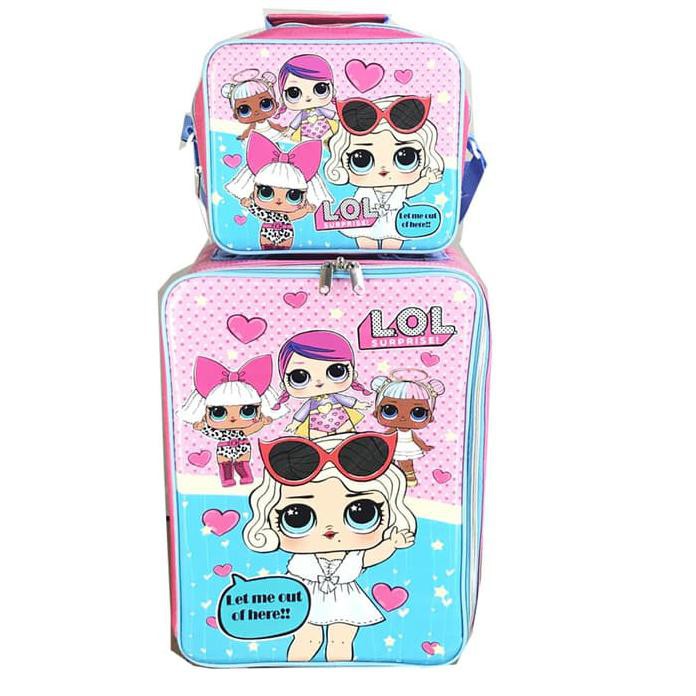 Jual Tas Koper Sekolah Anak SD Anti Air Set Dengan Lunch Bag LOL ...