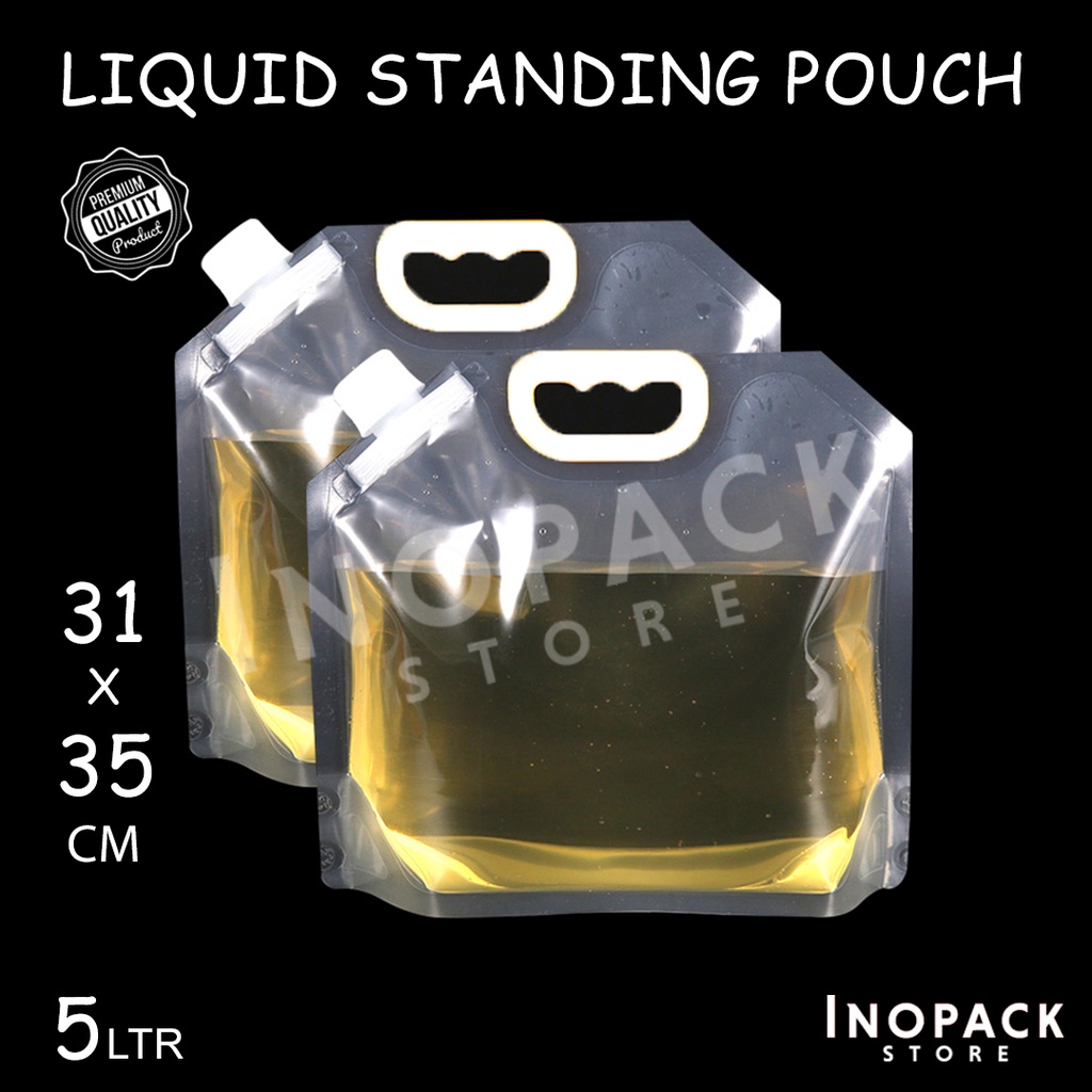 Jual Liquid Standing Pouch cairan handle spout uk. 31 x 35 cm / 5 liter ...