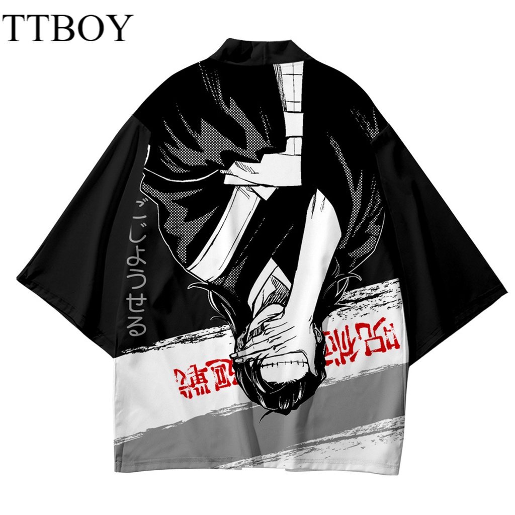 Jual Jujutsu Kaisen Japan Cartoon Anime Cardigan Kimono Wanita Pria ...
