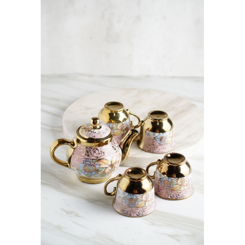 Jual Cangkir Set Pink europe style 4 pasang (teko&cangkir) | Shopee ...