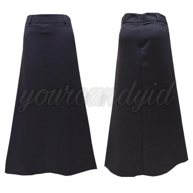 Jual Rok Hitam Kerja Kantor Panjang A Line Wanita Bahan Dasar Formal ...