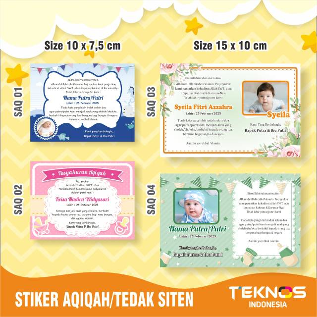 Jual STIKER STICKER LABEL SYUKURAN KELAHIRAN AQIQAH BAYI ANAK BOX KOTAK ...