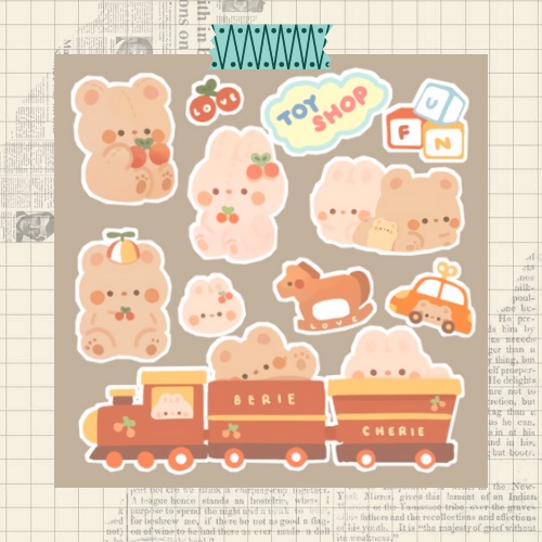 Jual [KISS CUT] Cute Korean Bear Stickers | Stiker Beruang | Stiker ...