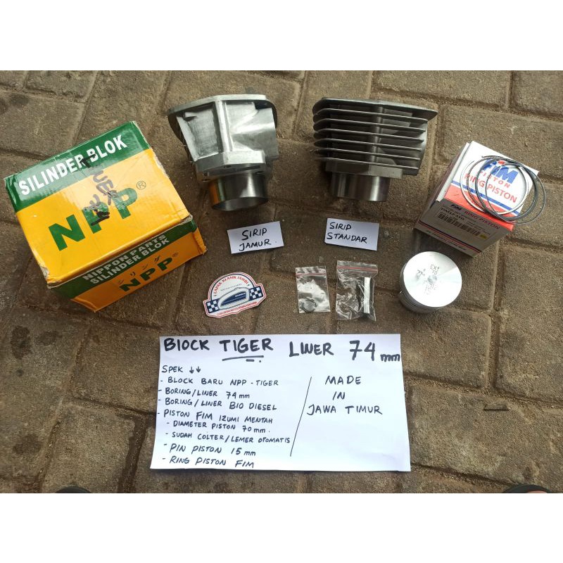 Jual Silinder Block Blok Honda TIGER Liner BioDiesel 74mm Set Piston ...