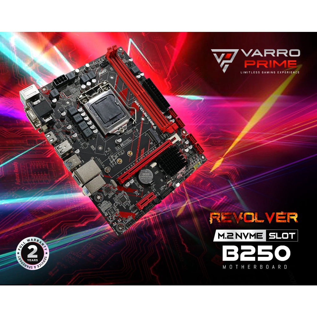 Jual MOTHERBOARD GAMING B250 REVOLVER VARRO SUPPORT NVME DDR4 | Shopee ...